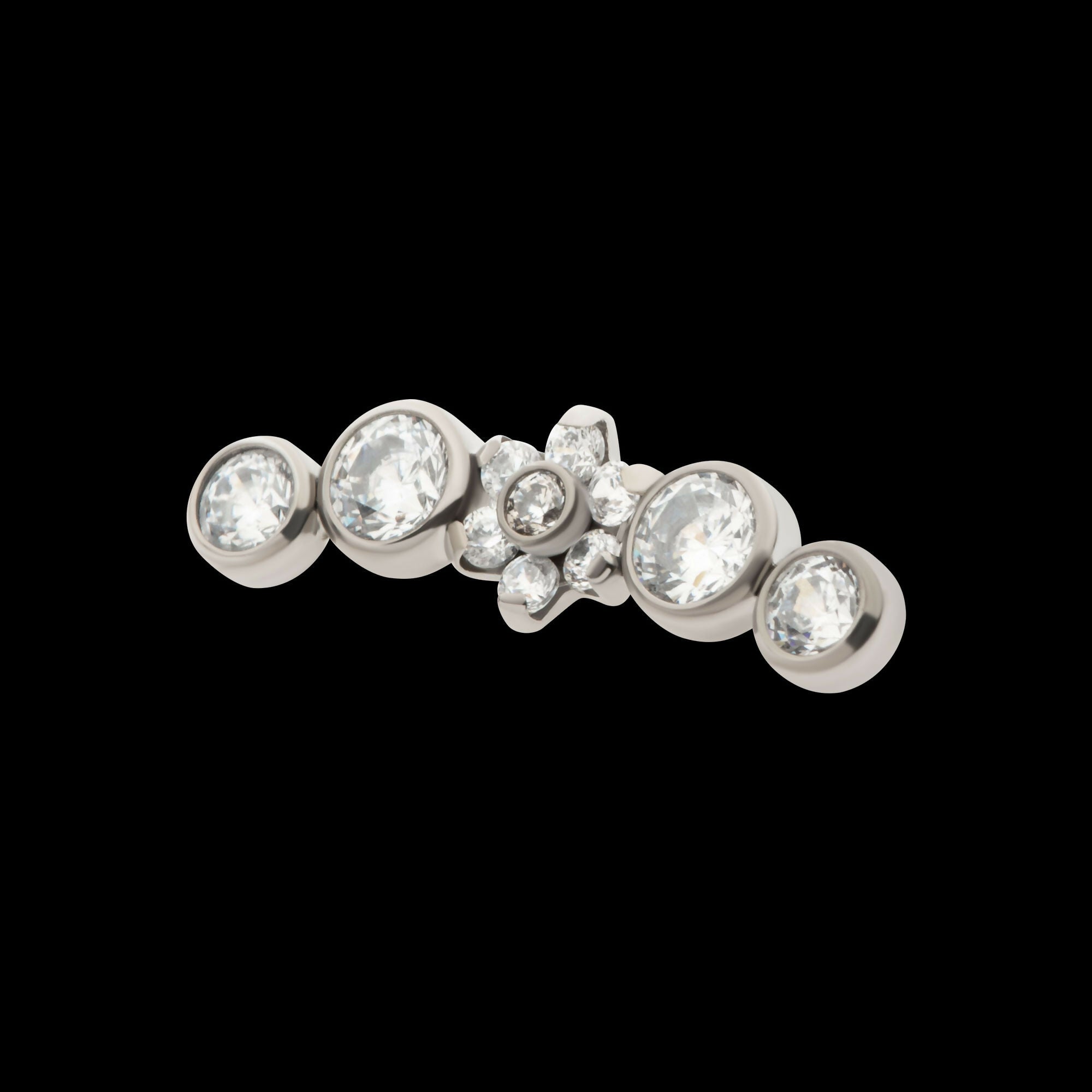 Titanium Flower Threadless Prong Set with CZ/Opal Cluster Top | Live By ...