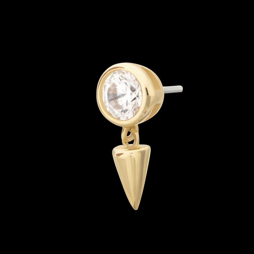 14Kt Gold Threadless Gem Tops with Spike Dangle - Shop Now! – Live By ...
